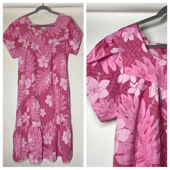Vintage | Dresses | Vintage 97s Kalena Fashions Of Hawaii Large Pink ...